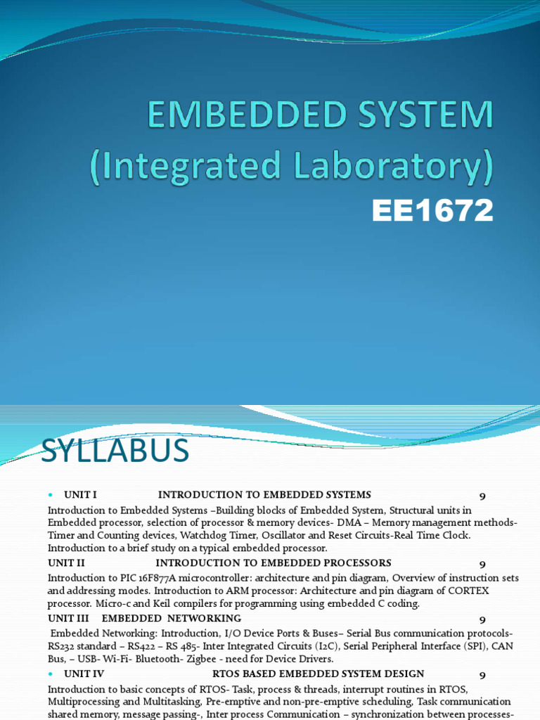 EMBEDDED SYSTEM-unit-1 | PDF | Random Access Memory | Dynamic Random Access Memory
