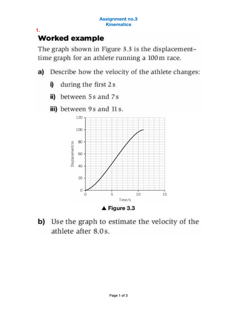 Assignment No.3-Kinematics | PDF