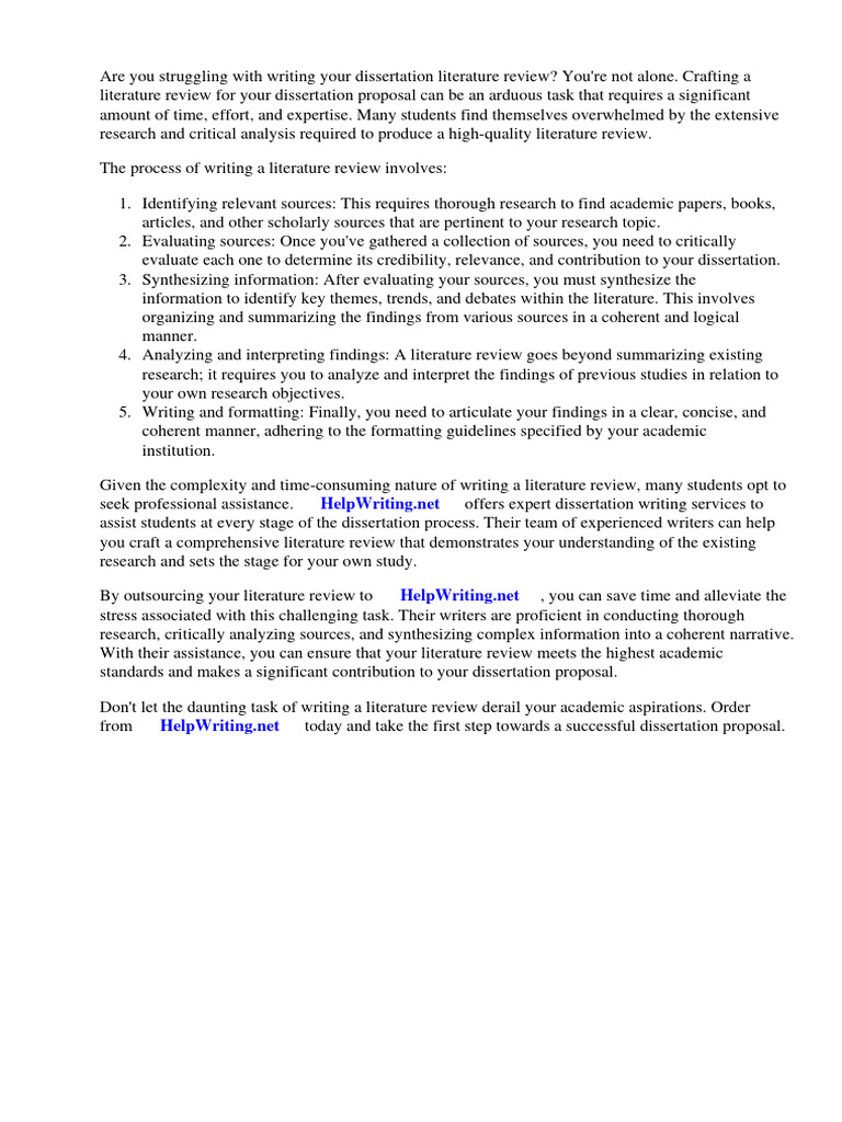 Dissertation Literature Review Guide | PDF | Thesis | Methodology