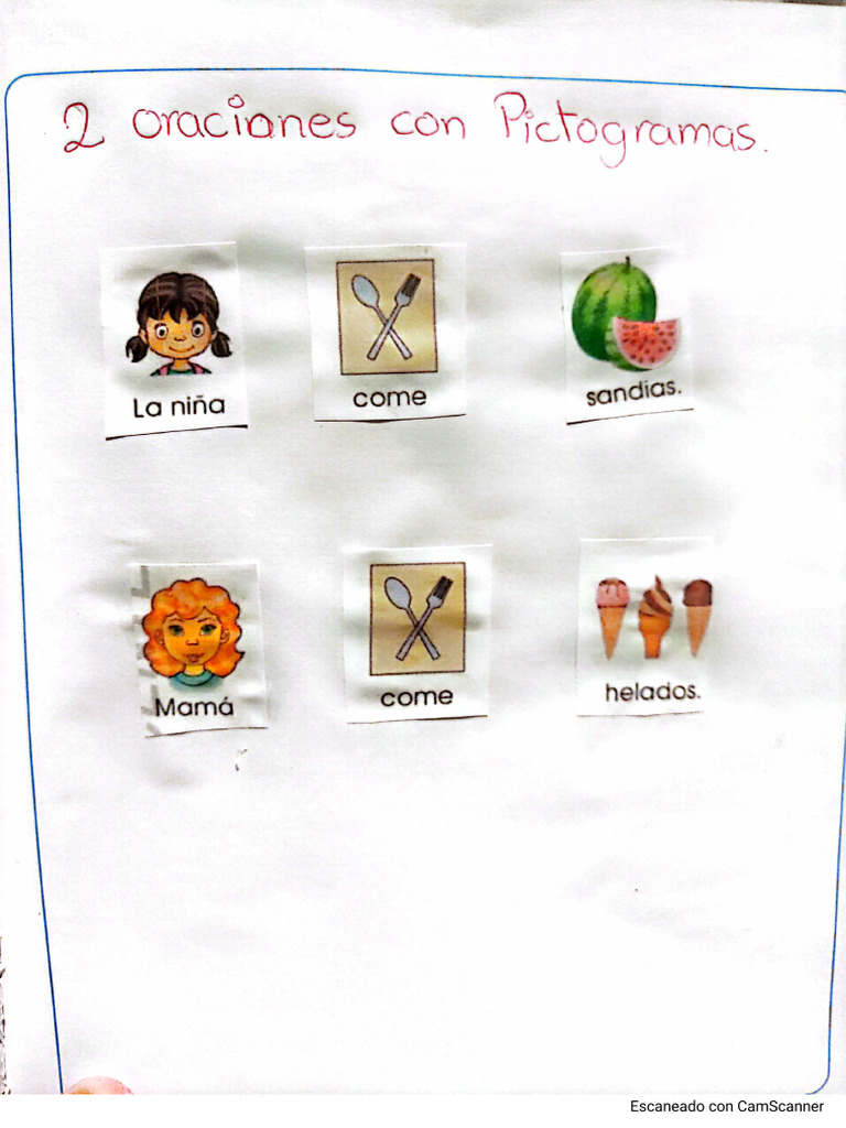 Oraciones Con Pictogramas | PDF