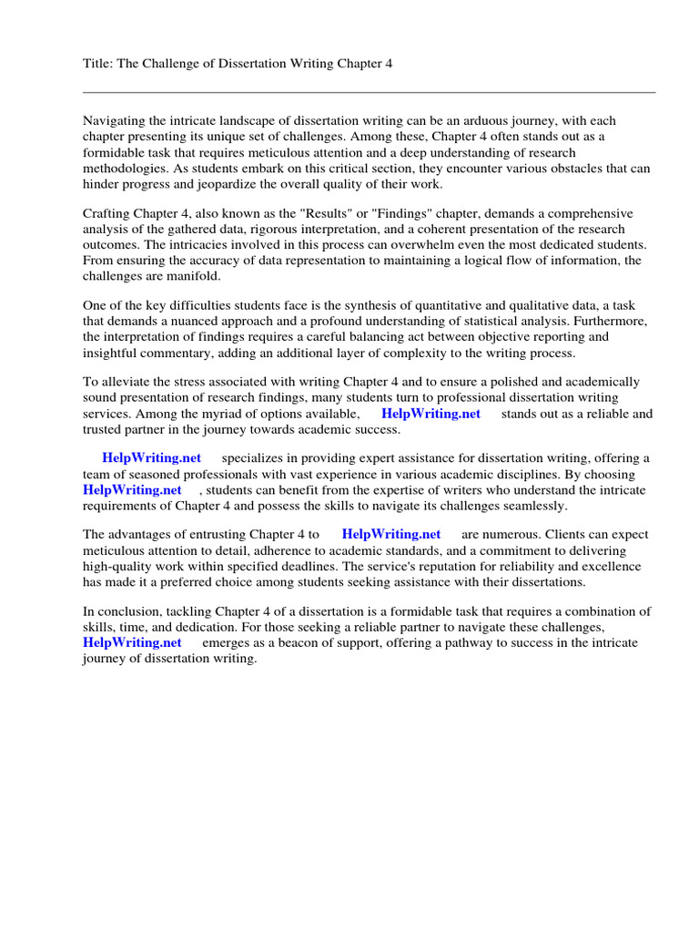 Dissertation Writing Chapter 4 | PDF | Biometrics | Quantitative Research