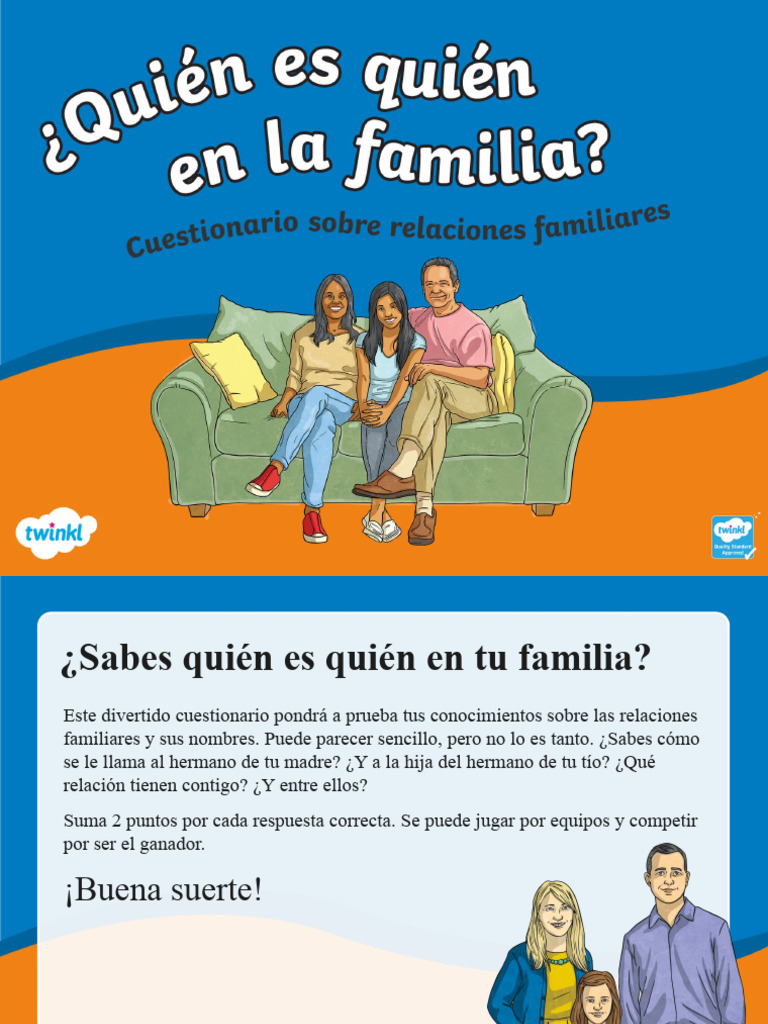Es SL 2548462 Cuestionario Quien Es Quien en La Familia Ver 1 | PDF ...