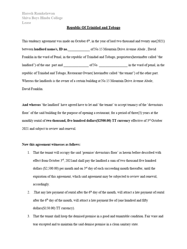 lease | PDF | Leasehold Estate | Landlord