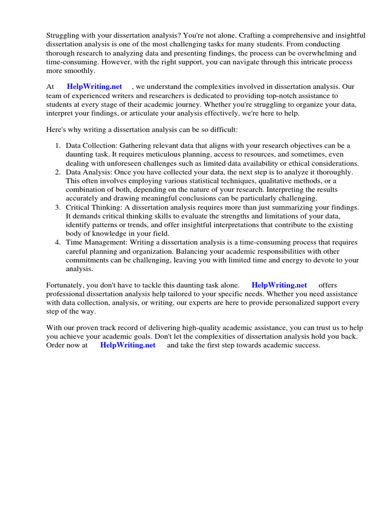 Dissertation Analysis Help | PDF | Thesis | Quantitative Research