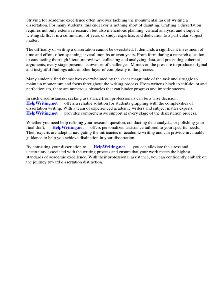 Dissertation Distinction Example | PDF | Thesis | Methodology