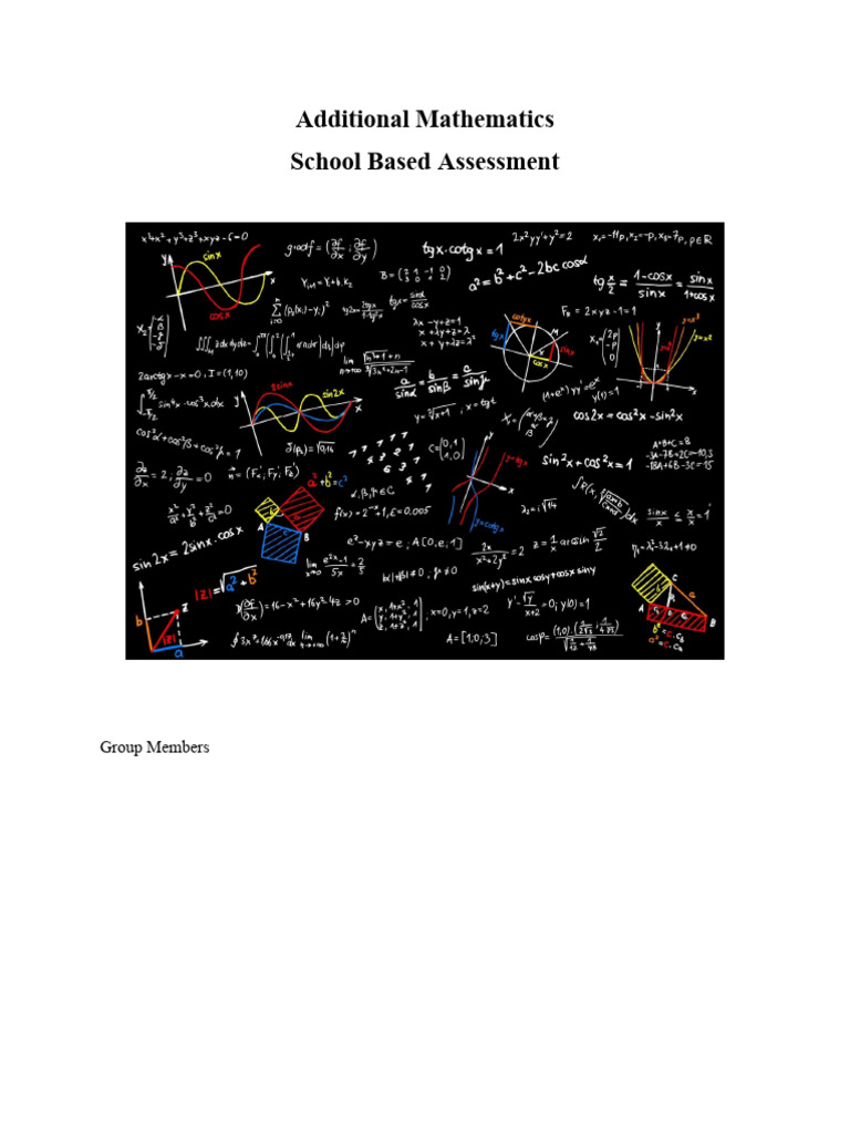Additional Mathematics School Based Assessment | PDF