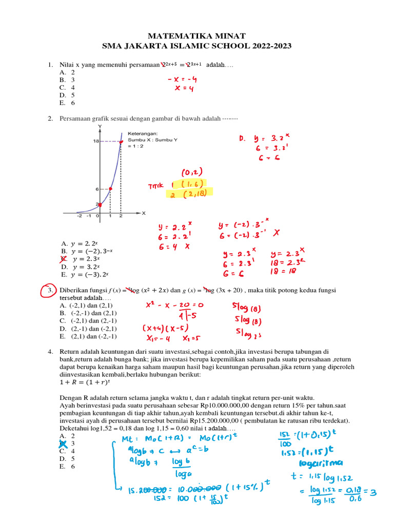 Soal Latihan Usbn Mat Minat | PDF | Metode & Bahan Ajar