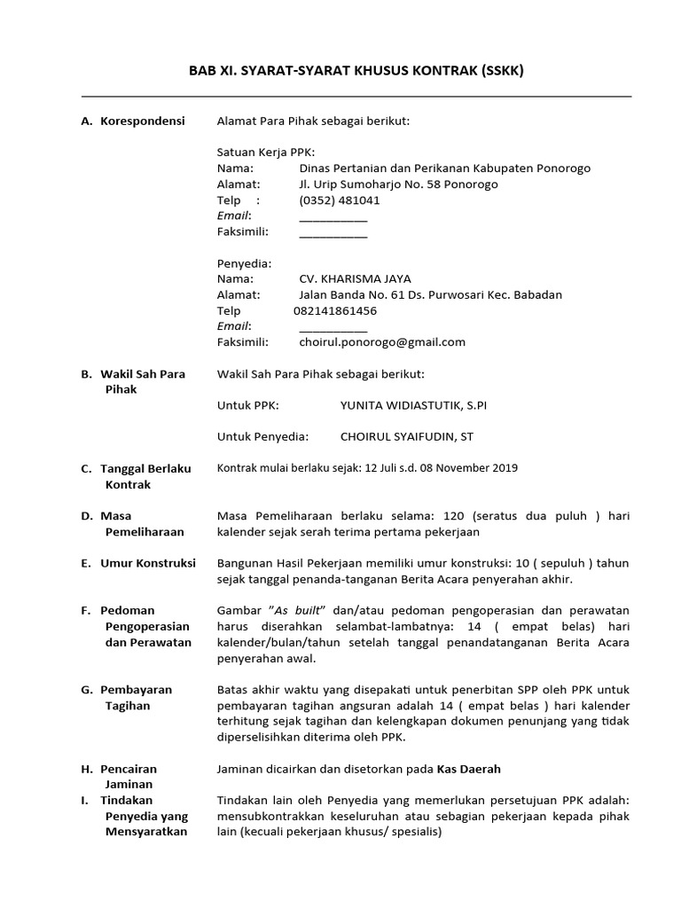 Contoh SSKK | PDF