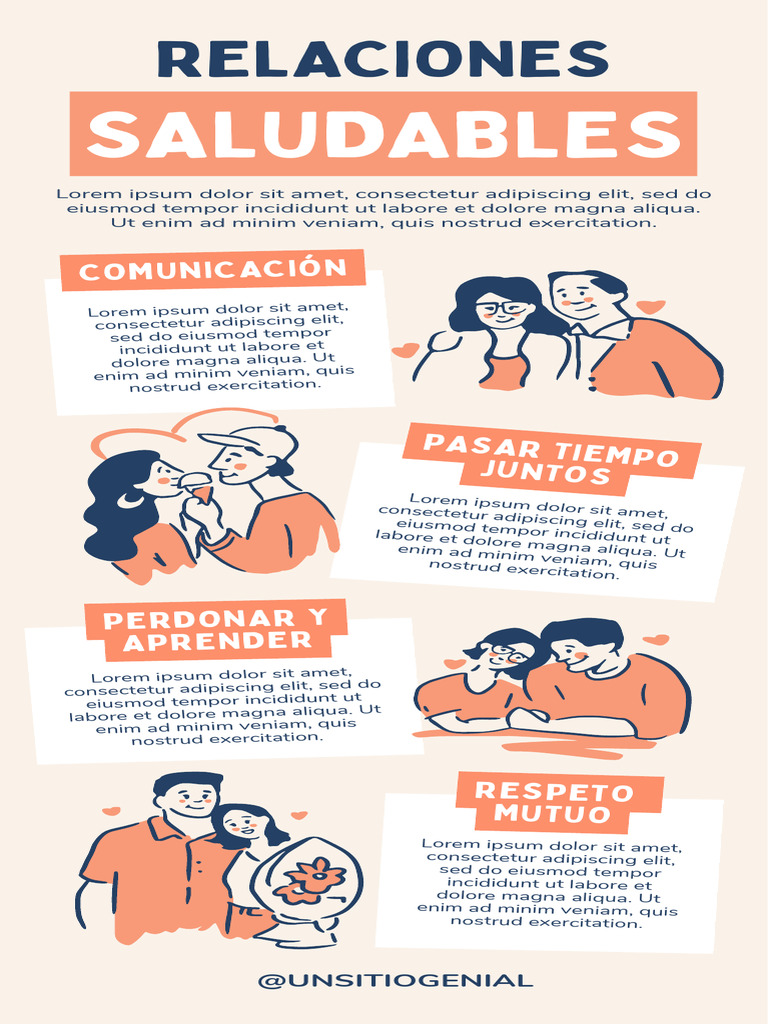 Infografía Relaciones Romanticas Saludables Amor y Parejas Ilustrado ...
