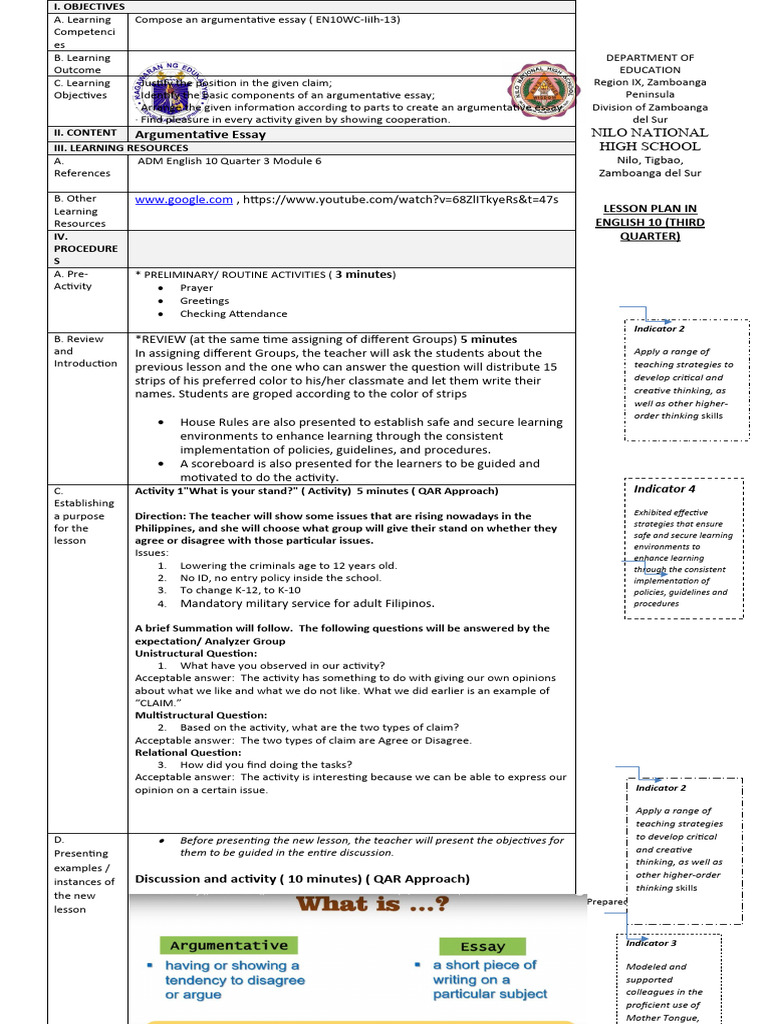 Cot3 DLL English10 - 2023 2024 | PDF | Learning | Teachers