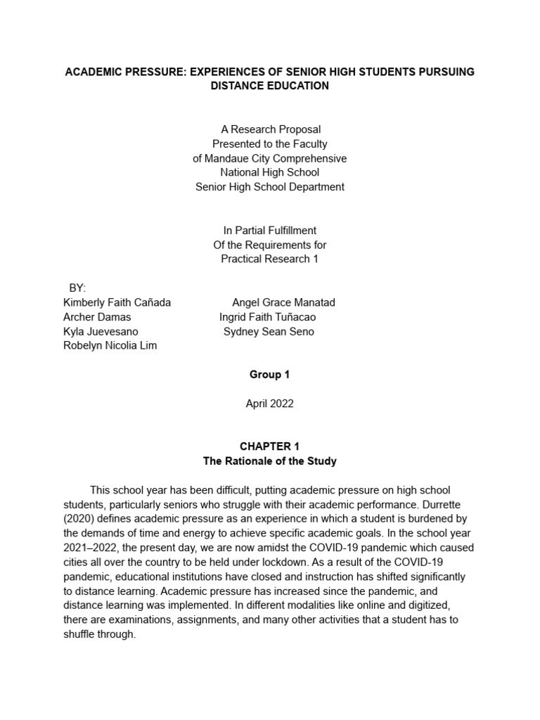 Academic Pressure Experiences of Senior | PDF | Methodology | Psychology