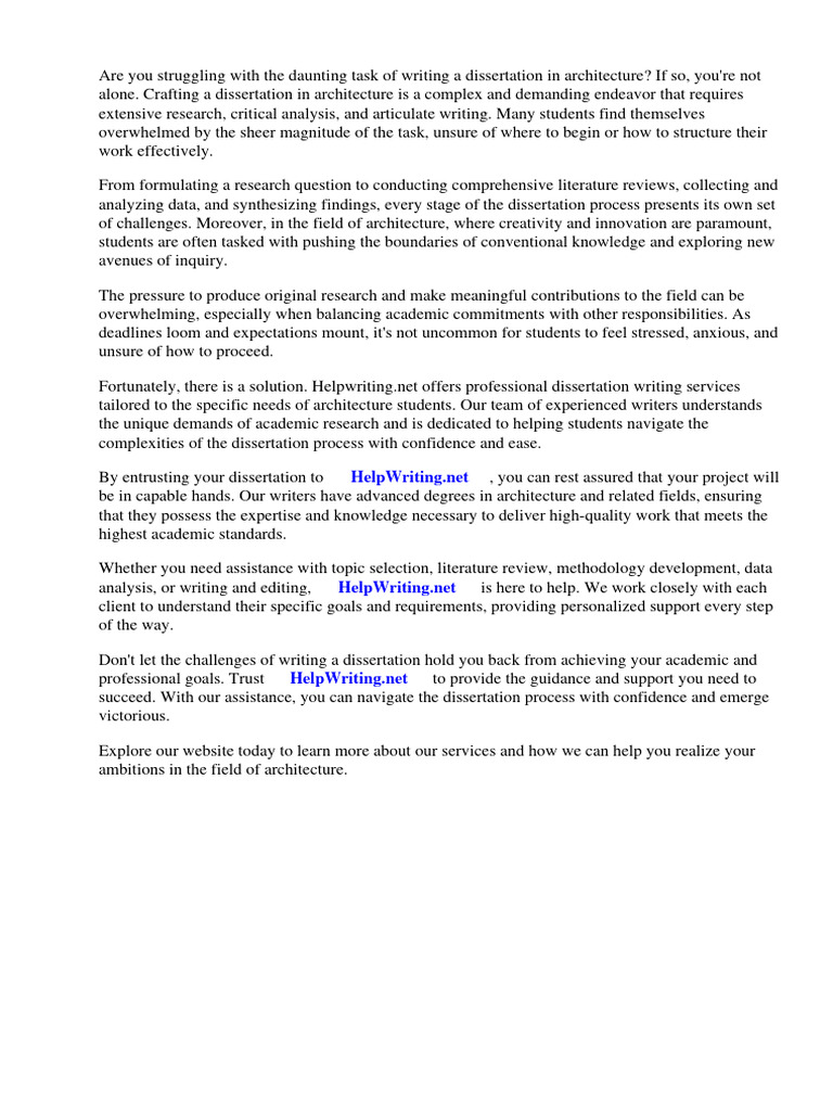 Architecture Dissertation Examples PDF | Download Free PDF | Thesis ...