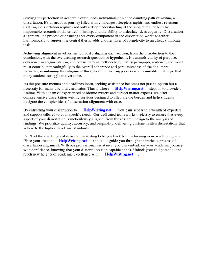 Dissertation Alignment | PDF | Career & Growth