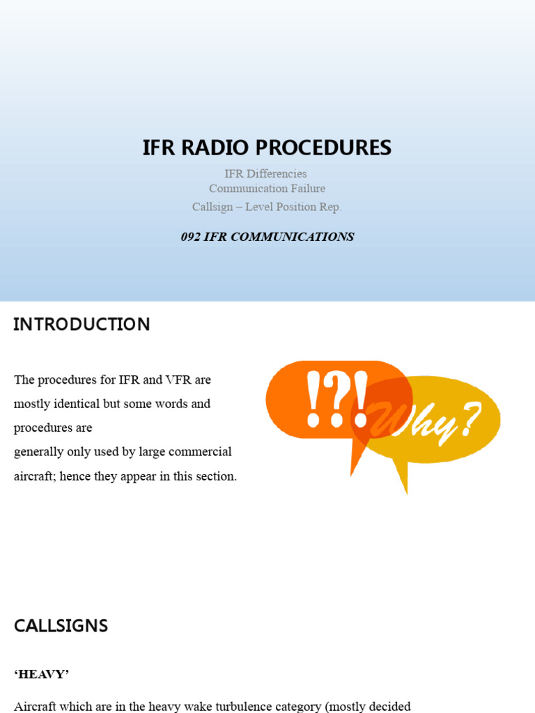 IFR Radio Communication Guide | PDF | Instrument Flight Rules | Visual ...