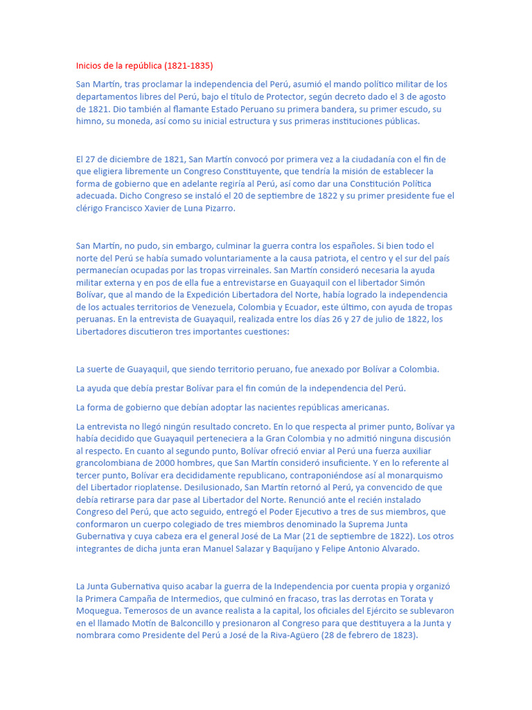 La Republica Peruana | PDF | Perú | América del Sur