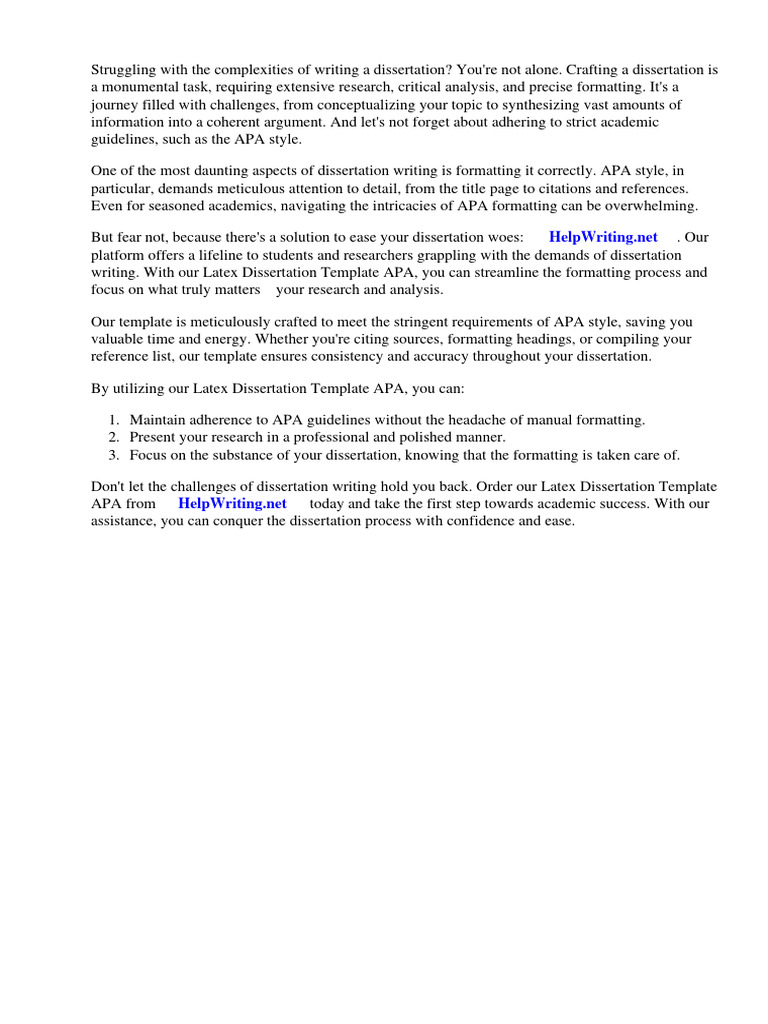 Latex Dissertation Template Apa | PDF | Thesis | Apa Style