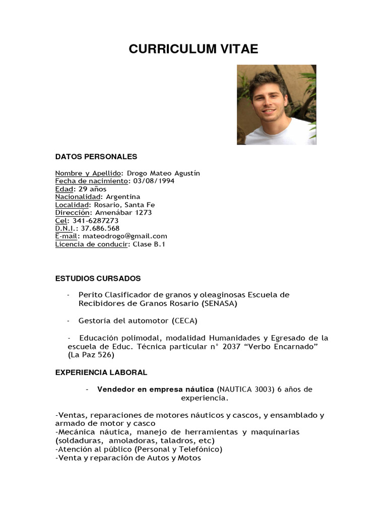 CV DROGO MATEO AGUSTIN | PDF