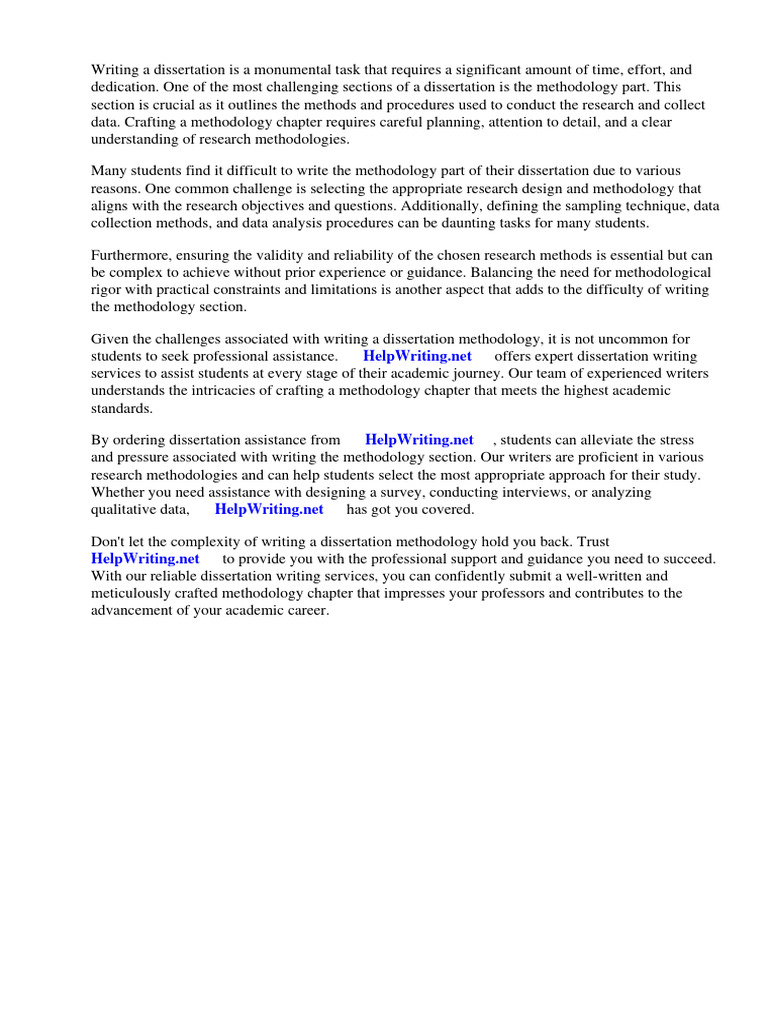 How to Do the Methodology Part of a Dissertation | PDF | Methodology ...