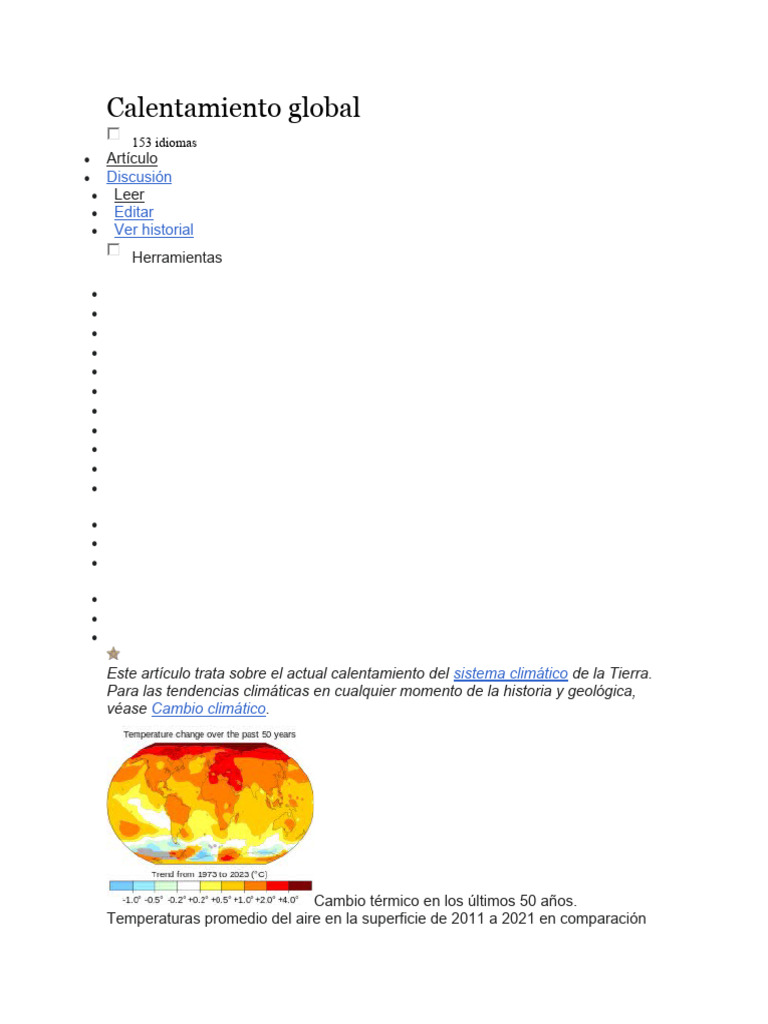 Calentamiento Global | PDF | Cambio climático | Aumento del nivel del mar