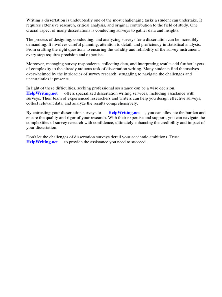 Dissertation Surveys | PDF | Survey Methodology | Thesis