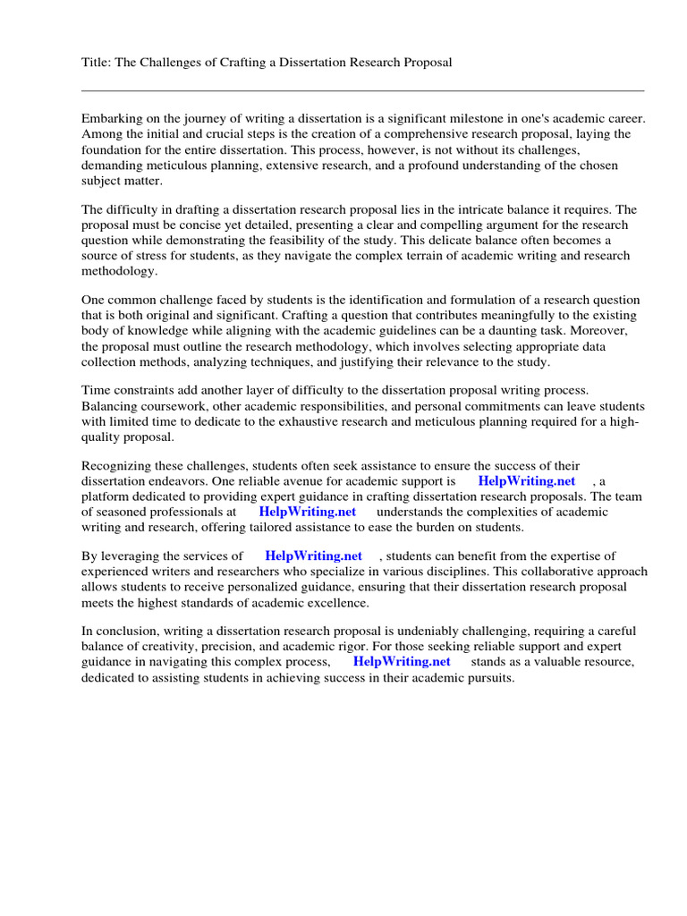 Example of A Dissertation Research Proposal | PDF | Thesis | Essays