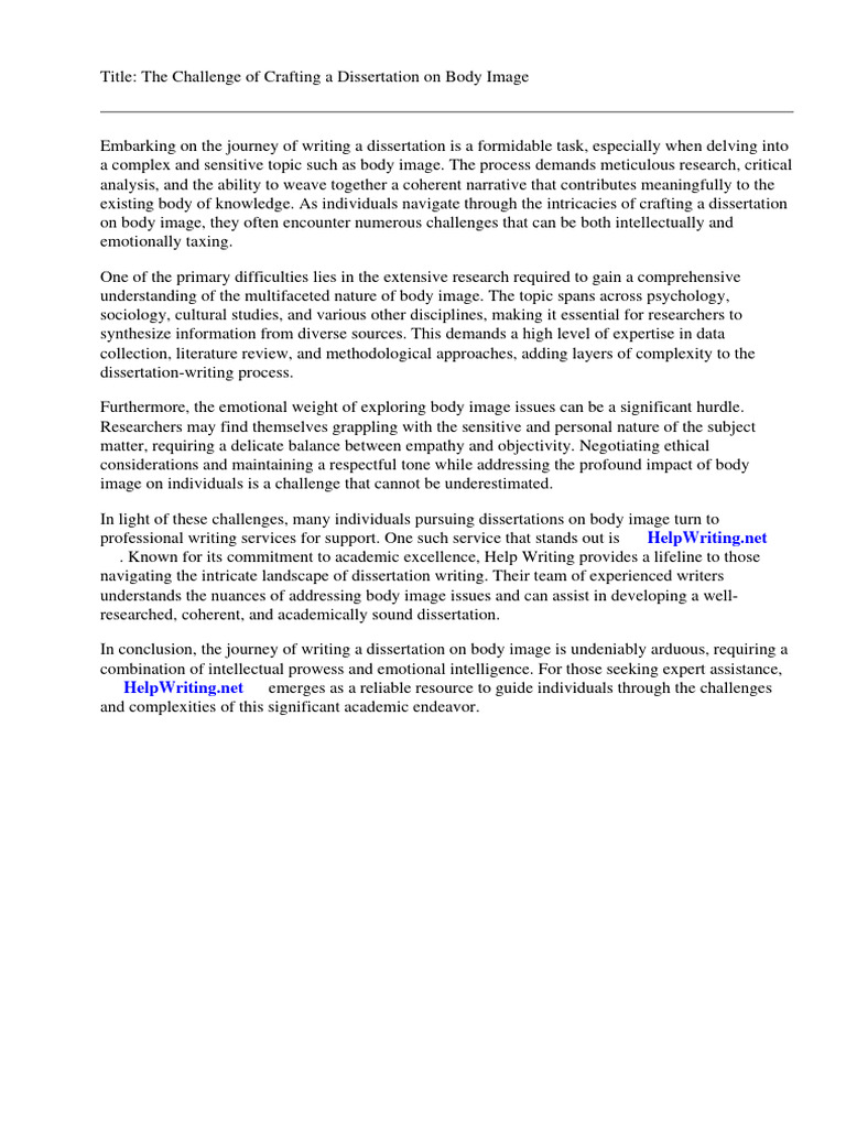 Dissertation on Body Image | PDF | Thesis | Smart Grid