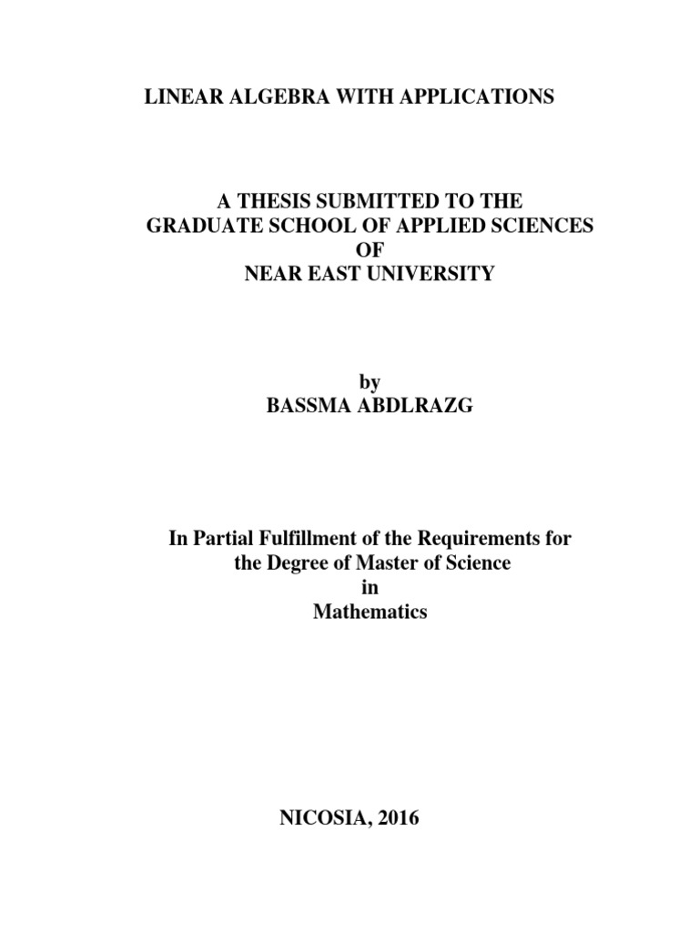 Applications of Linear Algebra in Medicine | PDF | Eigenvalues And ...