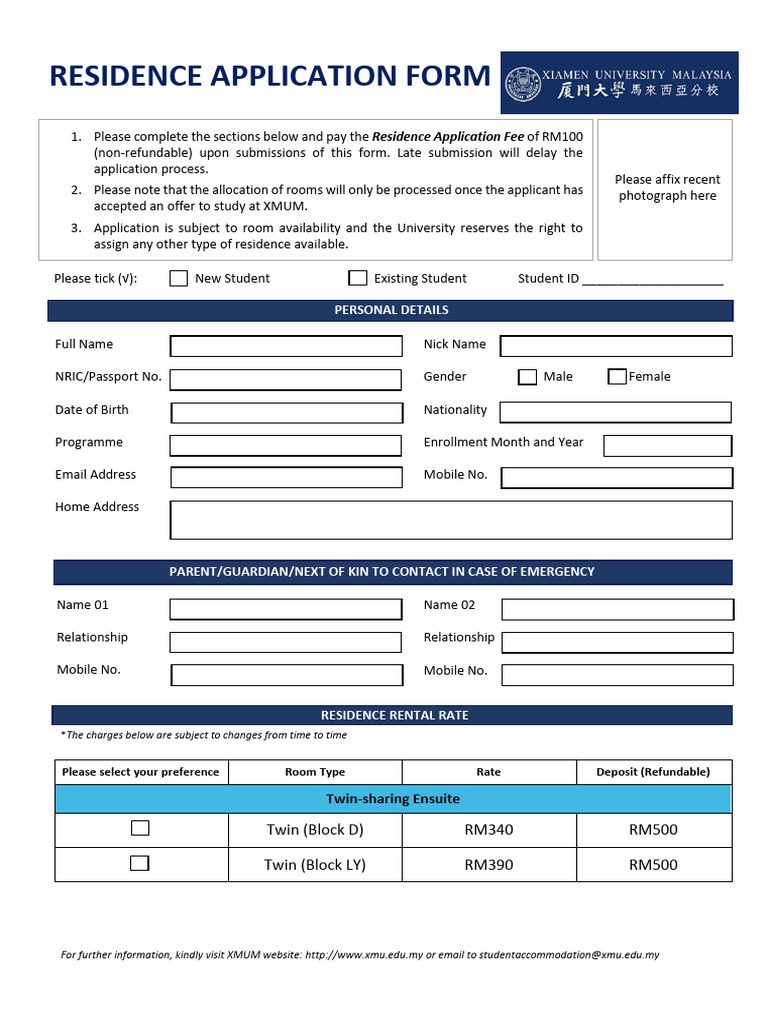 Residence Application Form | PDF | Banks | Cheque