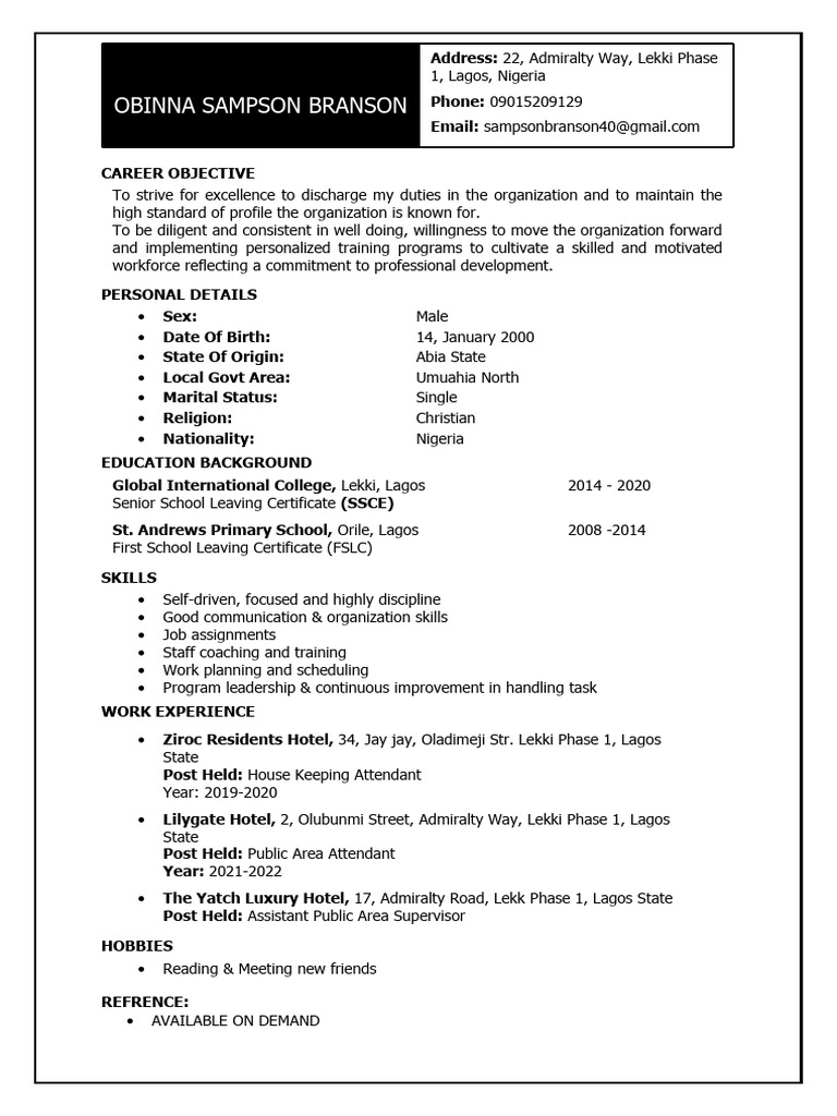 Obinna Sampson Branson | PDF