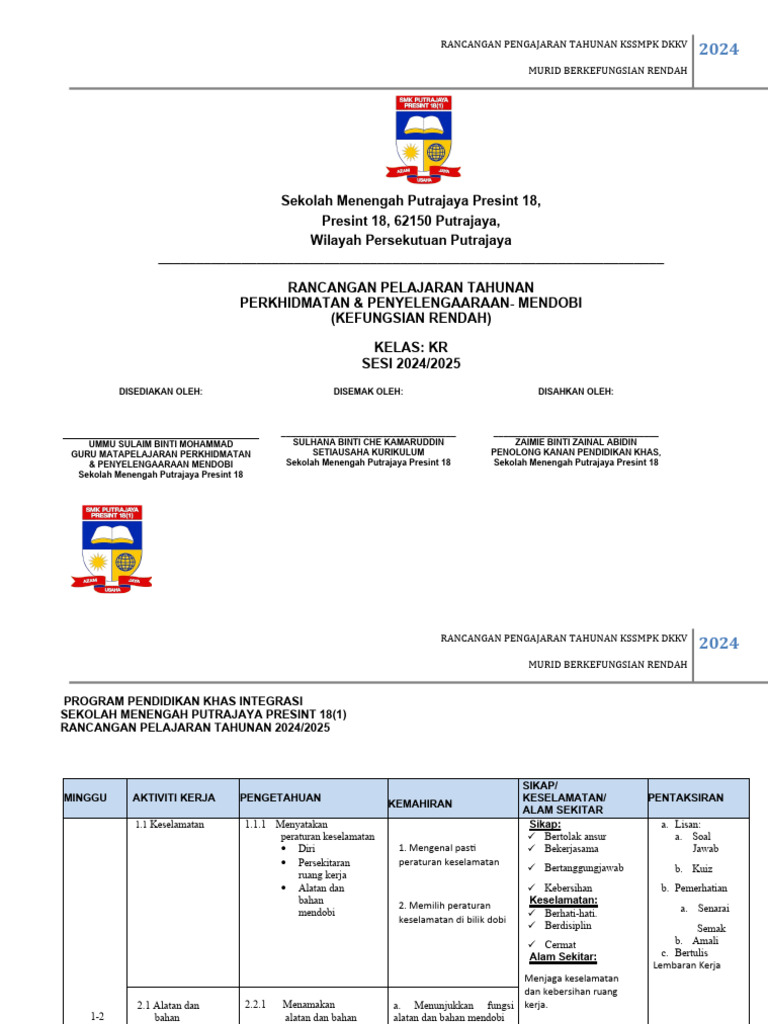 RPT Kemahiran Dobi | PDF