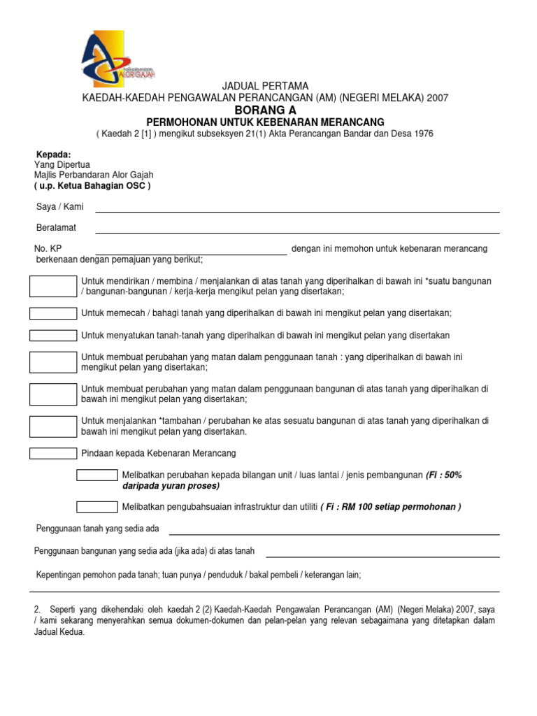 1.2 Borang A Kppa 0 | PDF