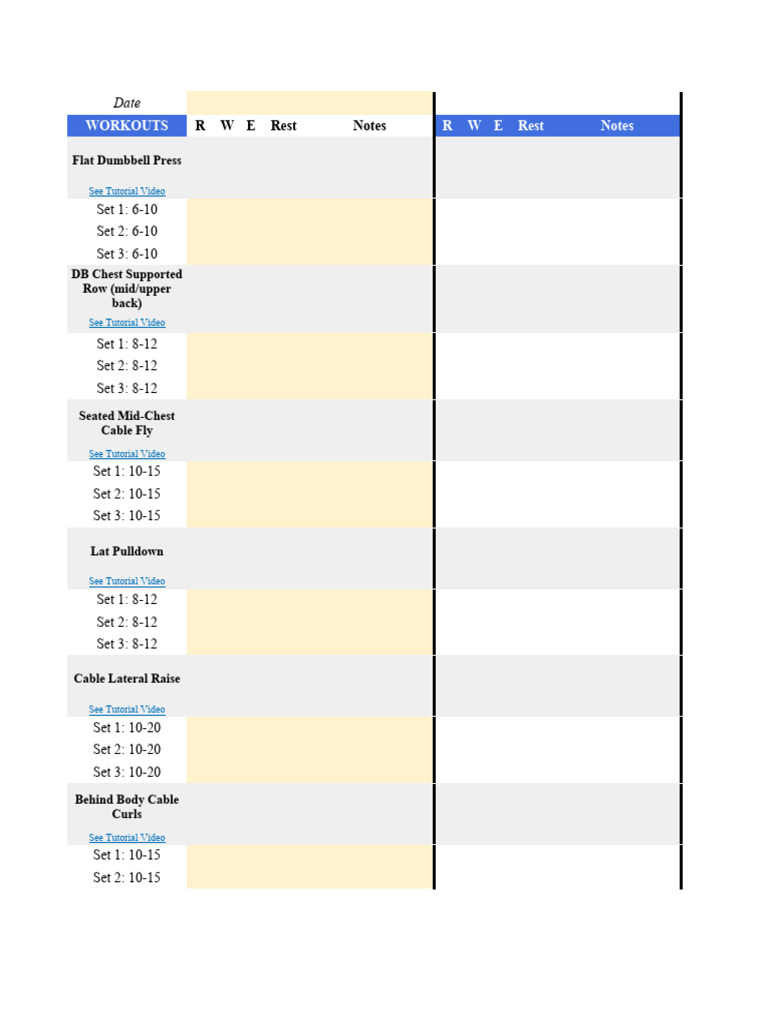 Built With Science Upper - Lower Workout Tracker | PDF | Weight ...
