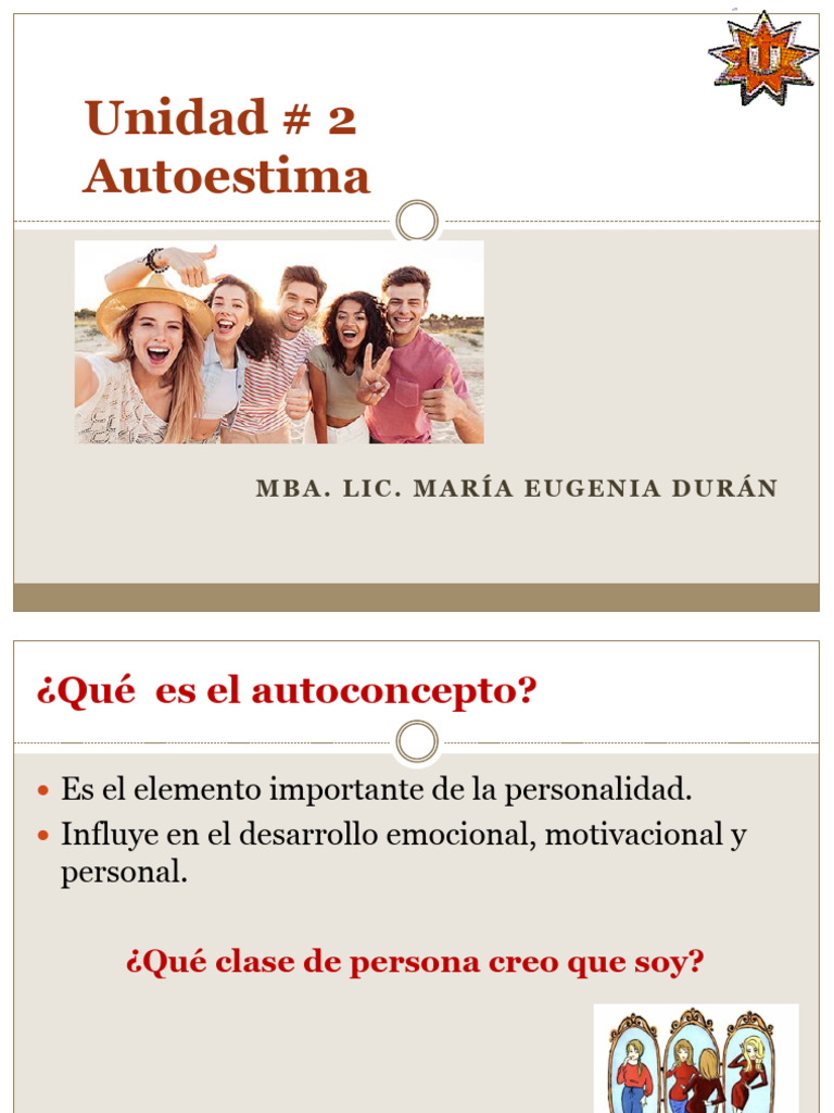 Unidad#2 Autoestima 2021 | PDF