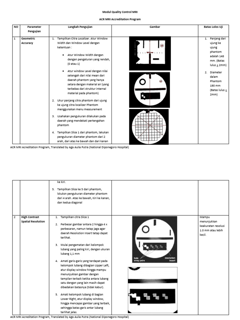Modul Quality Control MRI | PDF