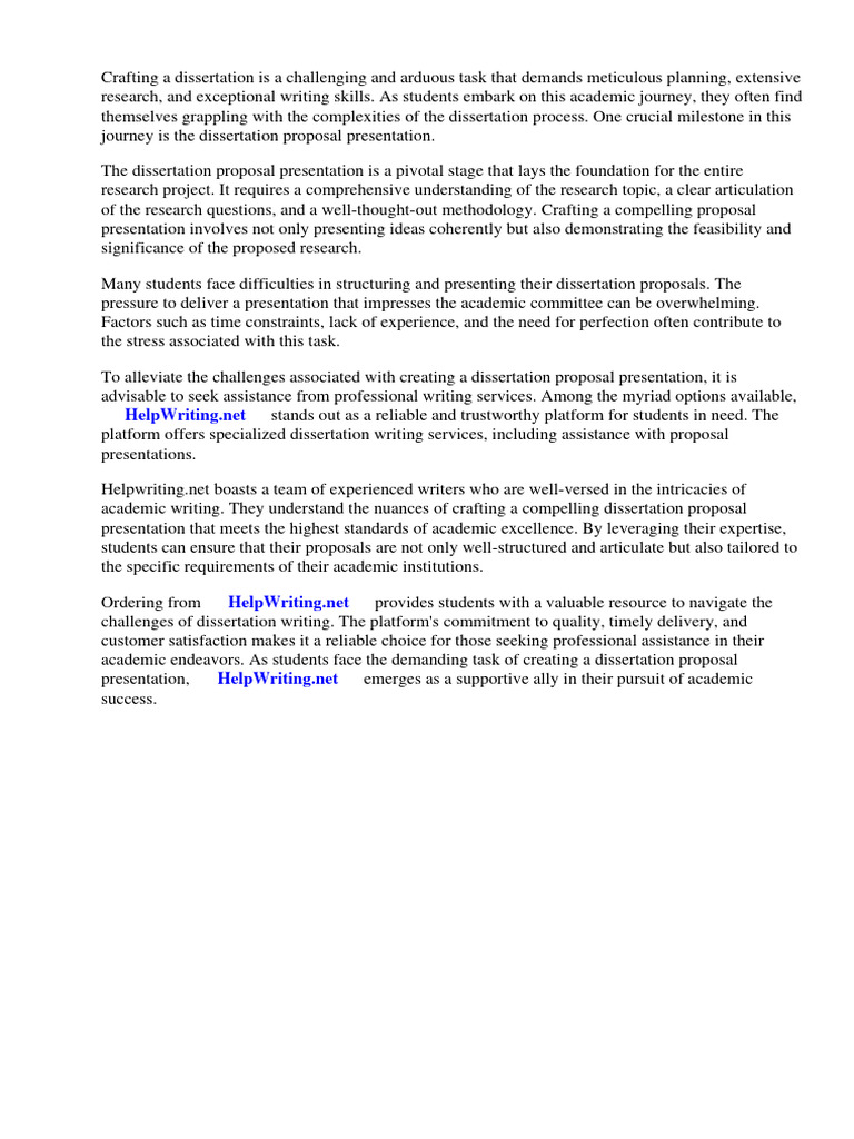 What To Include in A Dissertation Proposal Presentation | PDF | Thesis ...