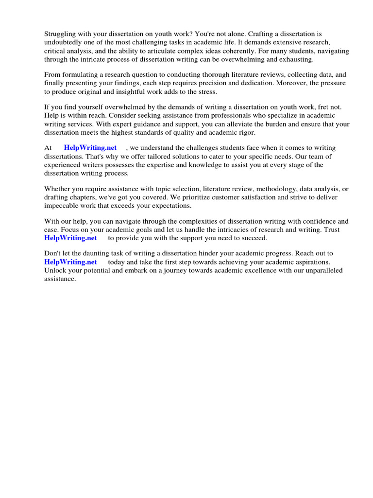 Dissertation Examples Youth Work | PDF | Adolescence | Economic Inequality