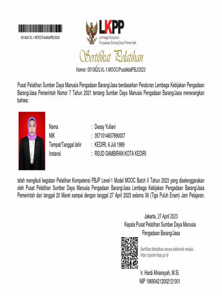 LVL-1.MOOC PusdiklatPBJ 2023 Deasy | PDF