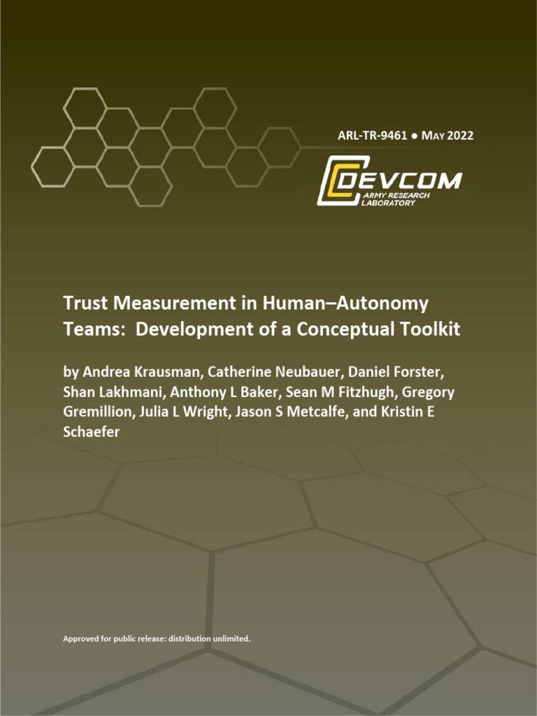 Trust Measurement in Human-Autonomy | PDF | Affect (Psychology) | Communication