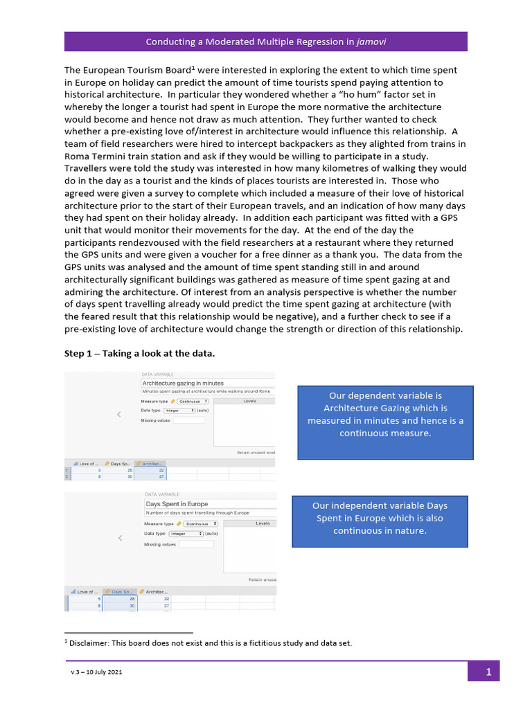 Moderated Regression Analysis in jamovi | PDF | Dependent And ...