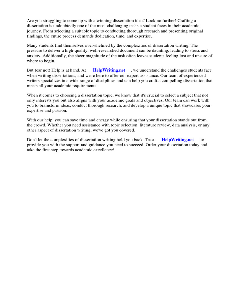 Best Dissertation Ideas | PDF | Thesis | Marketing