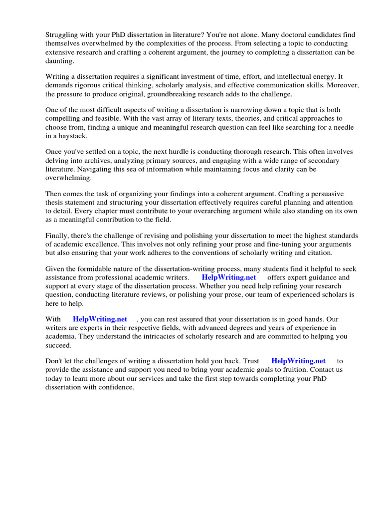 PhD Dissertation Writing Help Guide | PDF | Thesis | Doctor Of Philosophy