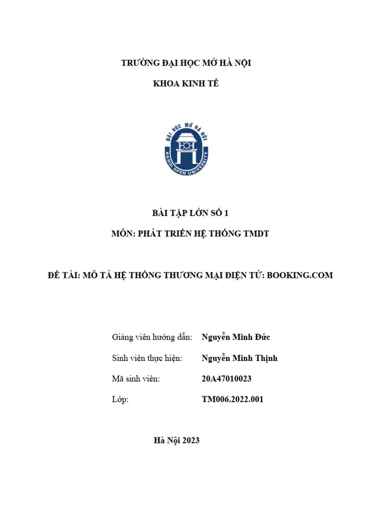 BT1 Booking - Com NguyenMinhThinh 20A47010023 | PDF