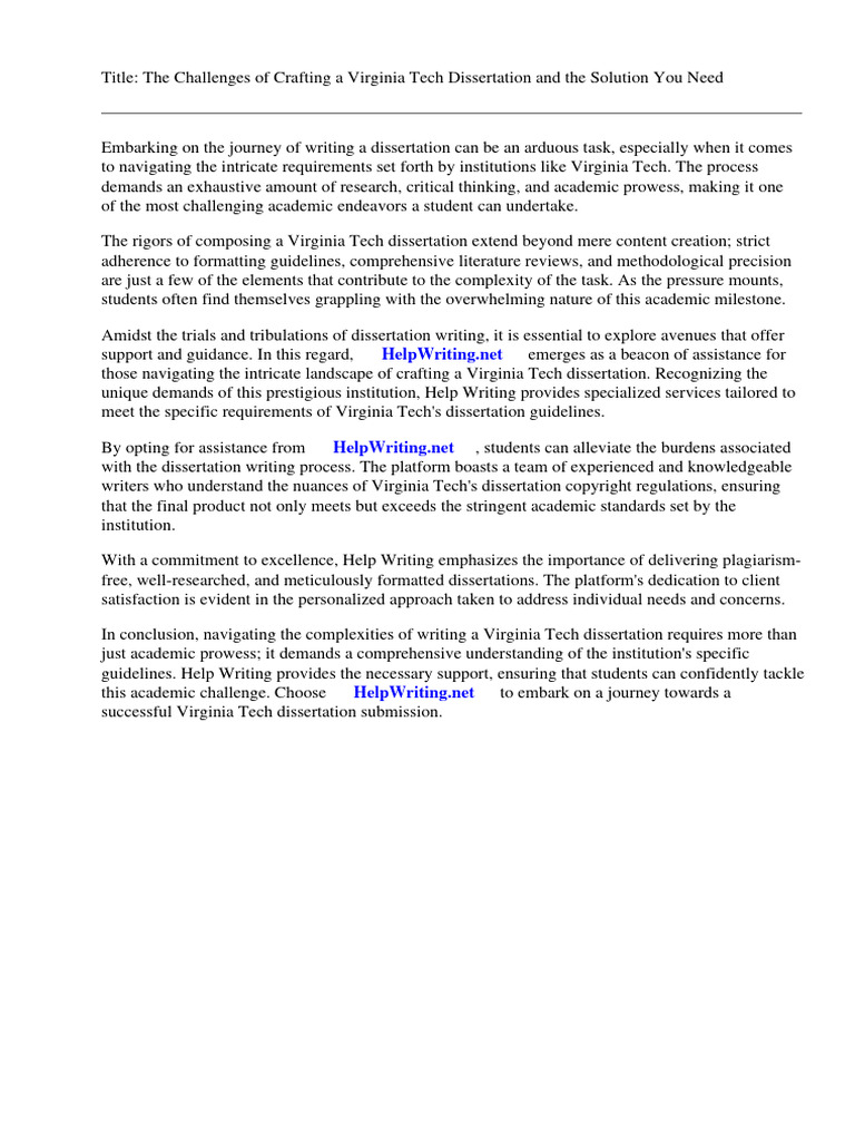 Virginia Tech Dissertation Copyright | PDF | Thesis | Essays