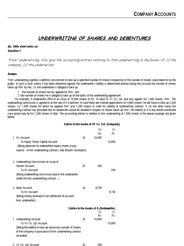 3 Underwriting of Shares | PDF | Underwriting | Equity (Finance)