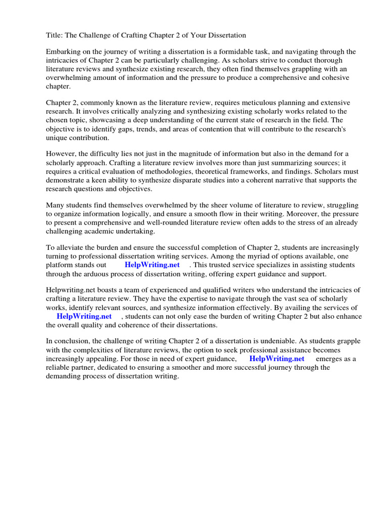 Writing Chapter 2 of Dissertation | PDF | Biometrics | Quantitative Research