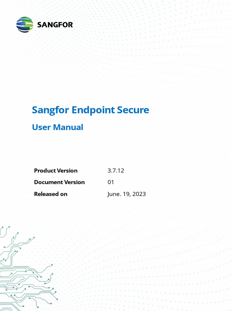 Sangfor Endpoint Secure User Manual v3.7.12 - EN | PDF | Security | Computer Security