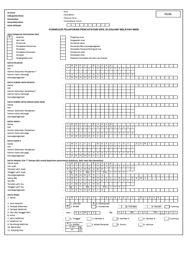 Formulir-F2-01 | PDF