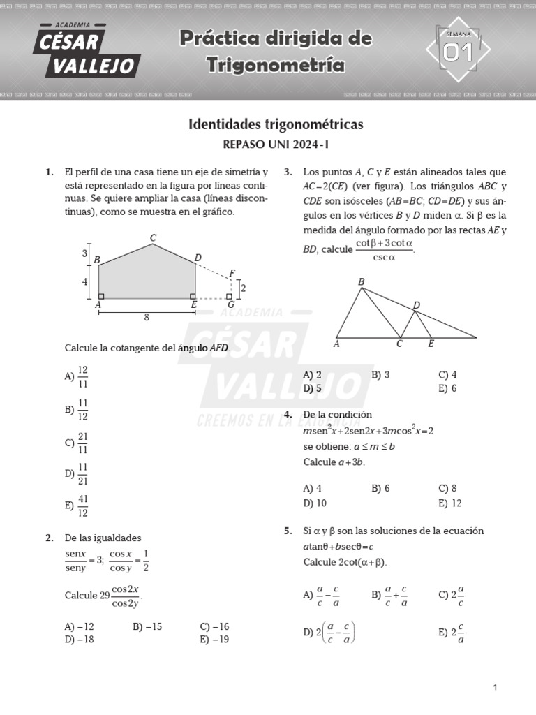 T Runi Diri Sem01 | PDF | Trigonometría | Triángulo