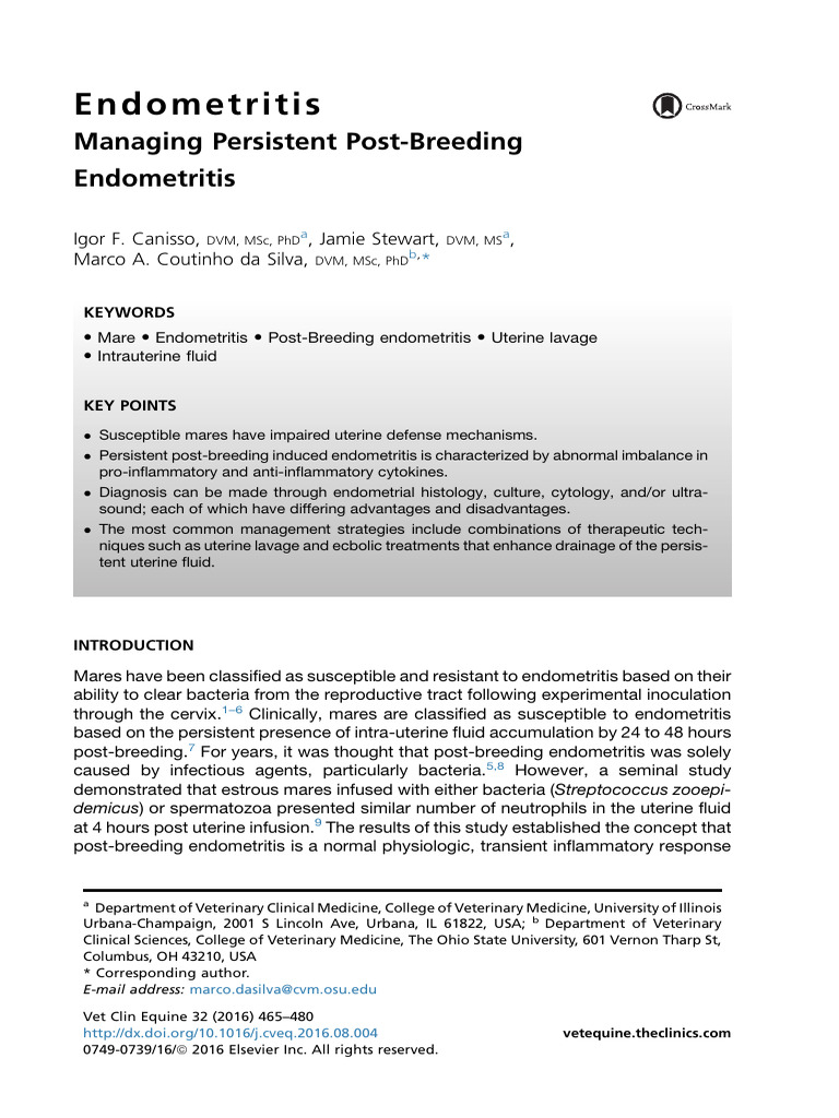 Managing Persistent Post-Breeding Endometritis | PDF | Inflammation ...