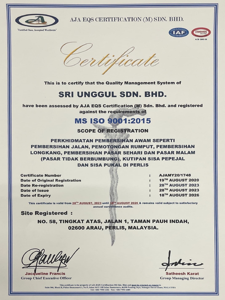 Sijil Iso | Download Free PDF | Quality Management | Systems Thinking